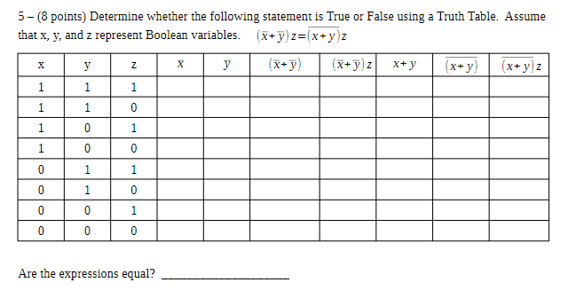 Solved 5-(8 points) Determine whether the following | Chegg.com