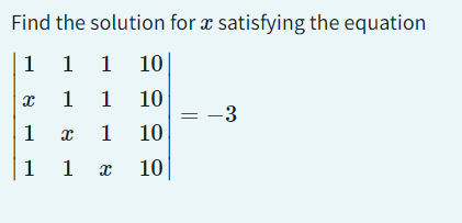 Solved Find the solution for x satisfying the equation | Chegg.com