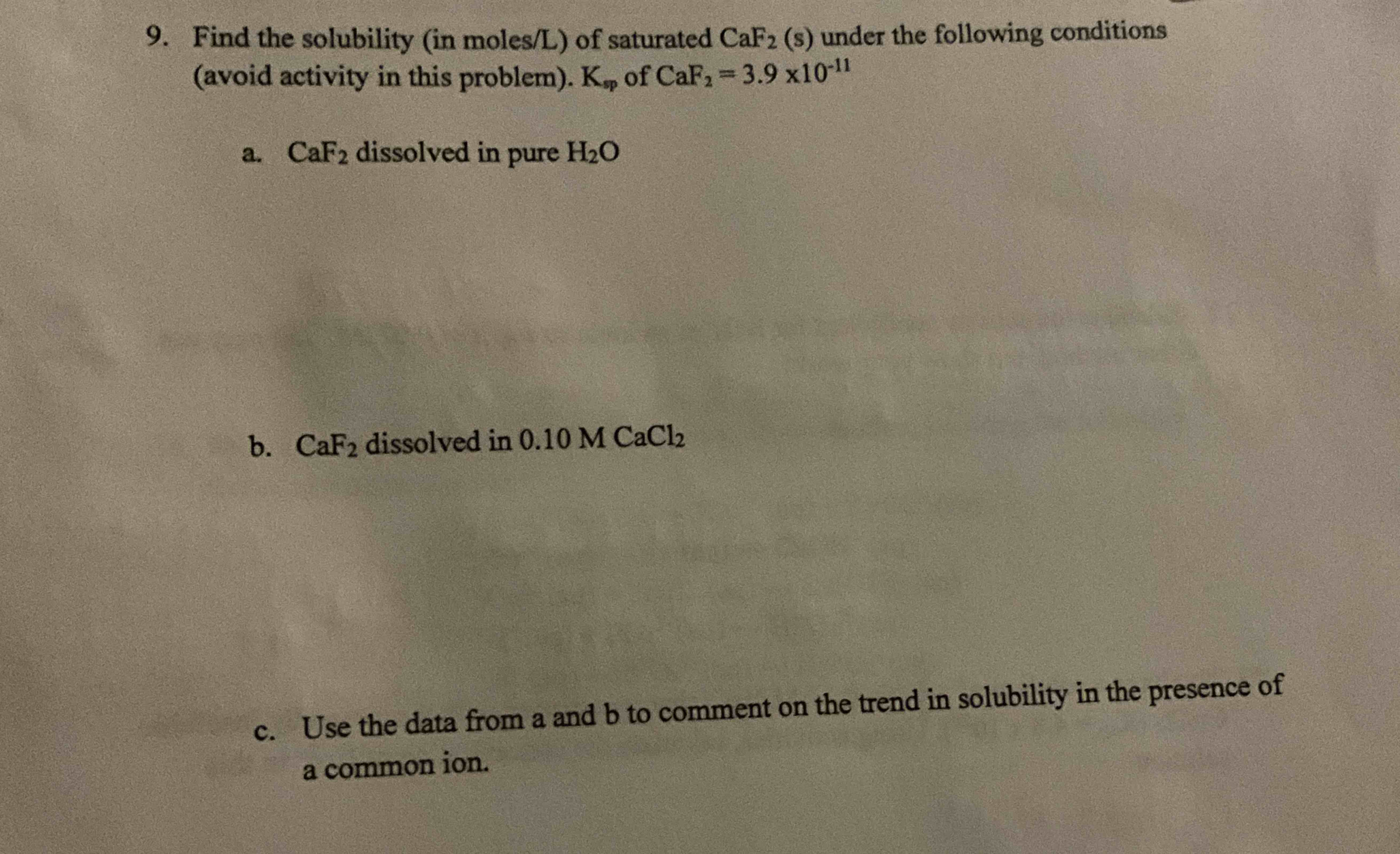 Solved Find the solubility (in ﻿molesL) of ﻿saturated | Chegg.com