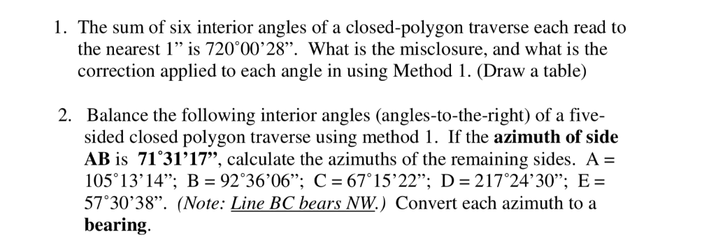 Solved 1. The sum of six interior angles of a closed-polygon | Chegg.com