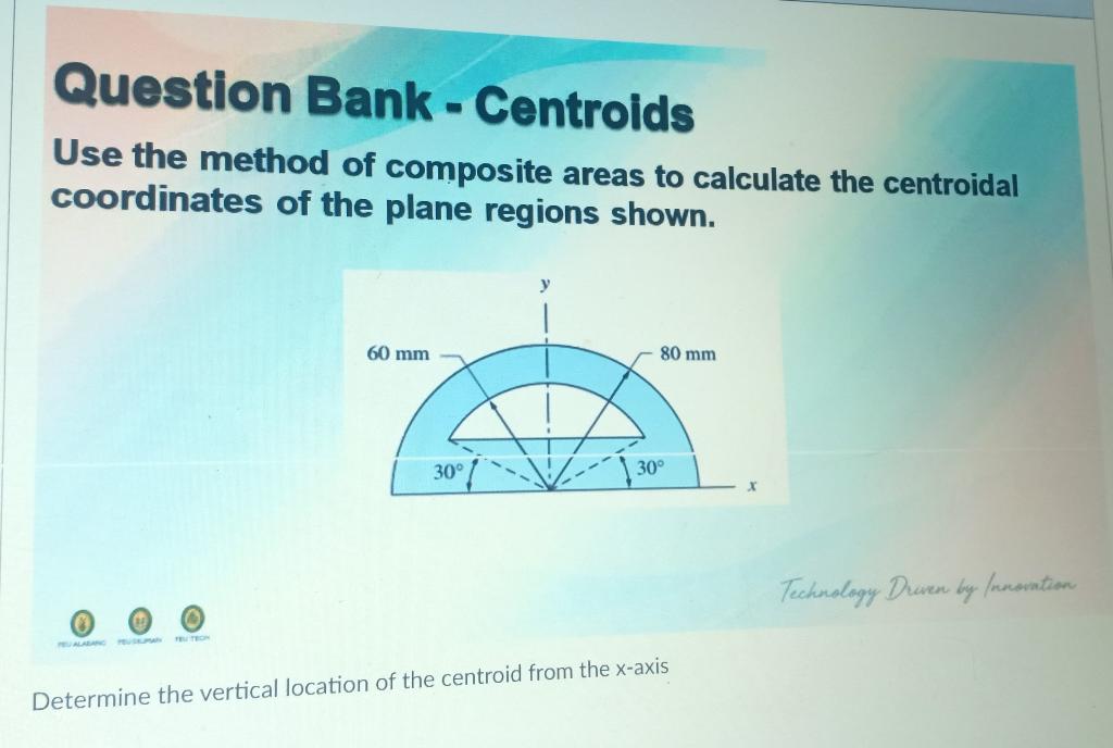 Solved Question Bank - Centroids Use the method of composite | Chegg.com
