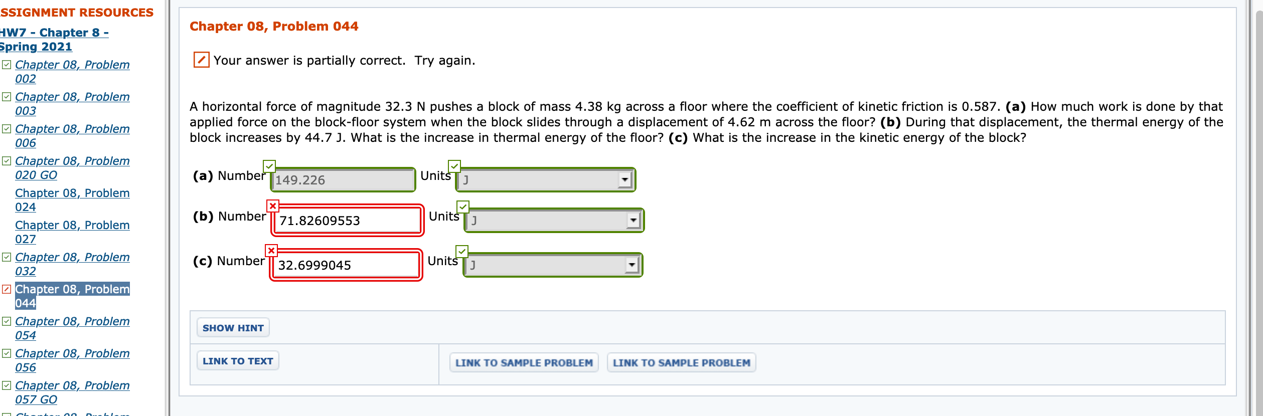 Solved SSIGNMENT RESOURCES Chapter 08, Problem 044 Your | Chegg.com