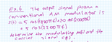 Solved Ex. 6 The output signal pron a conventional AM | Chegg.com