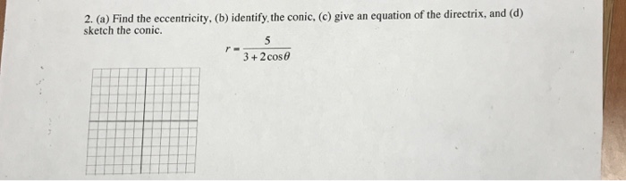 Solved (a) Find the eccentricity, (b) identify, the conic, | Chegg.com