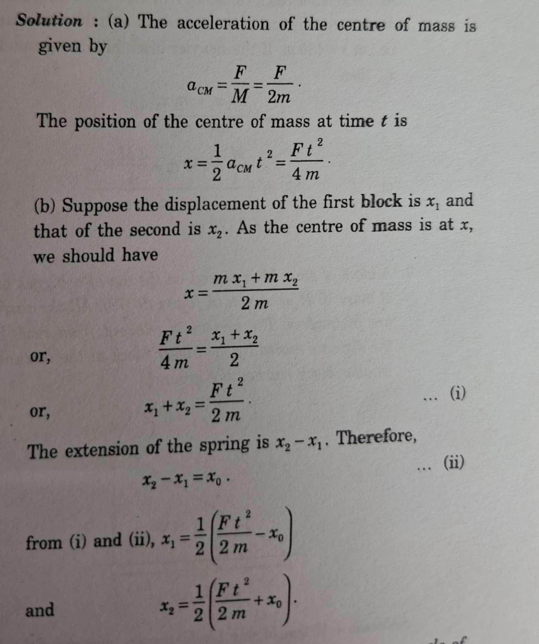 Solved Two blocks of equal mass m ﻿are connected by | Chegg.com
