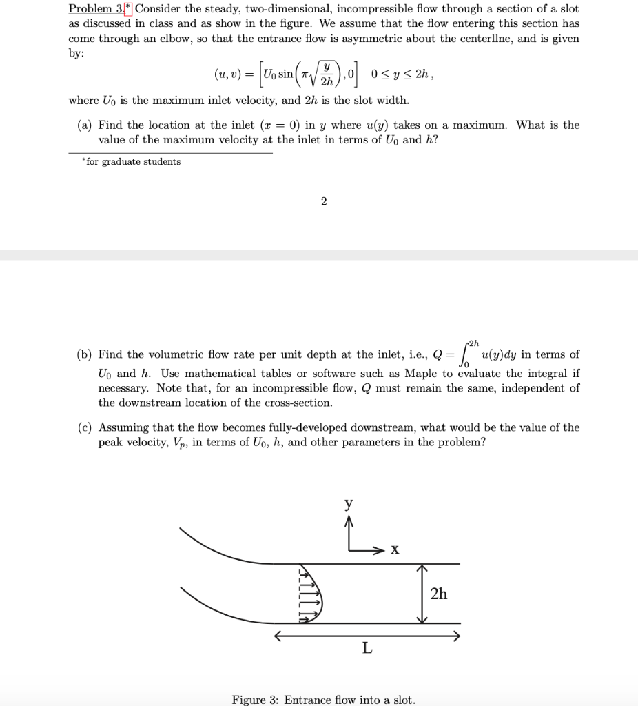 Solved Fluid Mechanics - Consider the steady, | Chegg.com