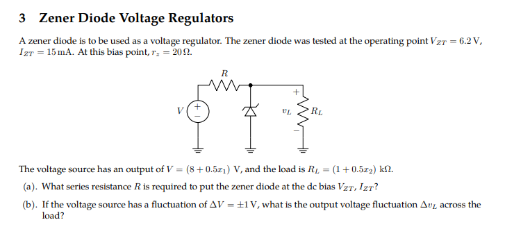 [Solved]: x1=1, x2=2 3 Zener Diode Voltage Regulators A z