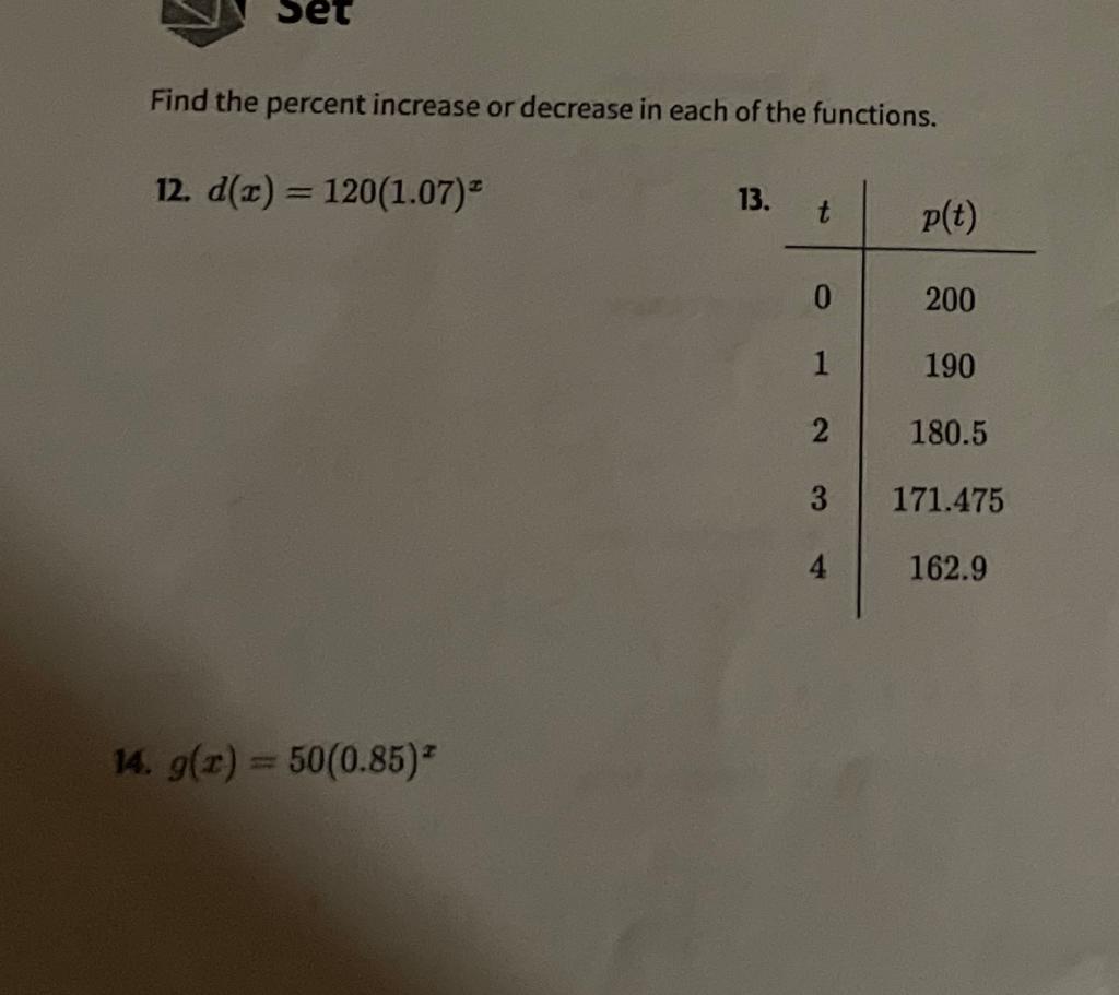 Solved Find the increase or decrease of the function g(z) = | Chegg.com