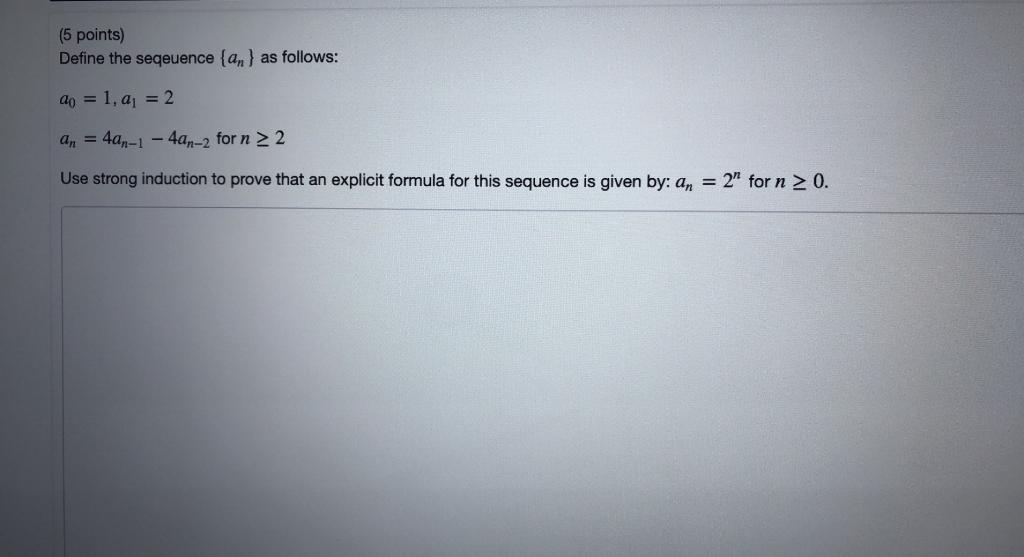 Solved (5 points) Define the seqeuence {an) as follows: do = | Chegg.com