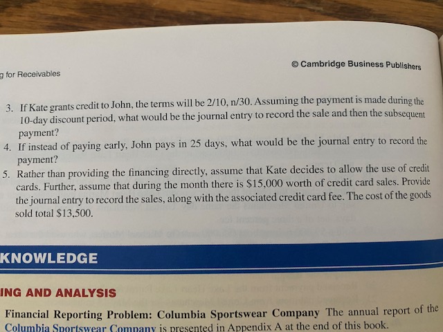 Solved his is a continuation of the Serial Problem: Kate's | Chegg.com