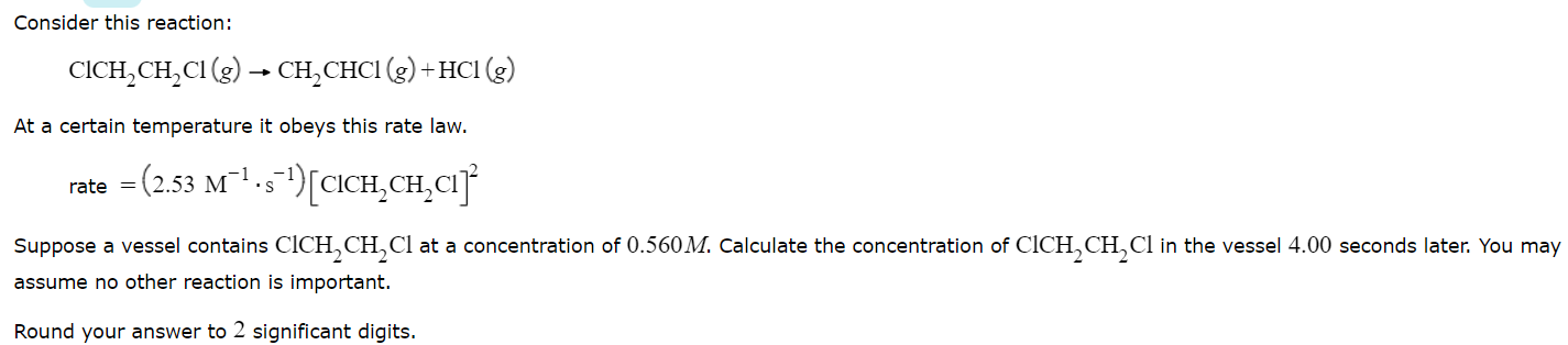 Solved Consider this reaction: CICHCH,CI(g) → CH CHCI (g) | Chegg.com