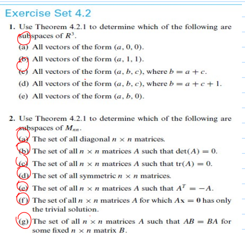Solved 1. Use Theorem 4.2 .1 to determine which of the | Chegg.com