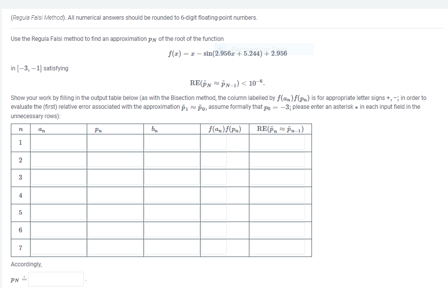 Solved (Secant Method). All numerical answers should be | Chegg.com