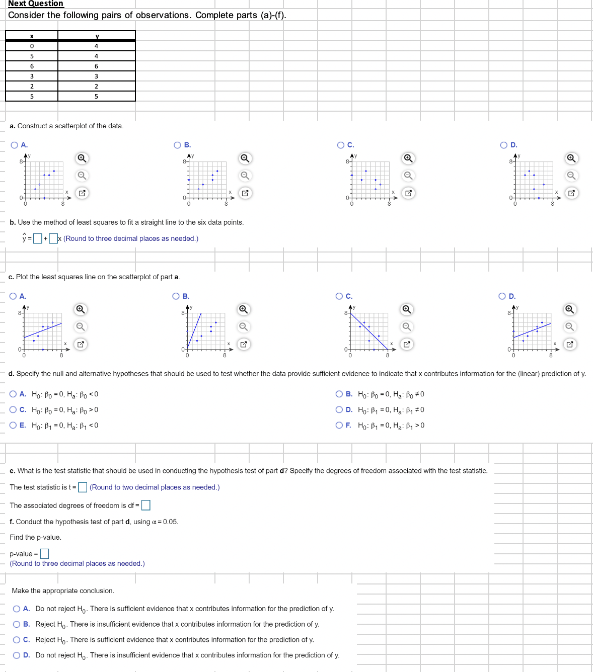 Solved Consider the following pairs of observations. | Chegg.com