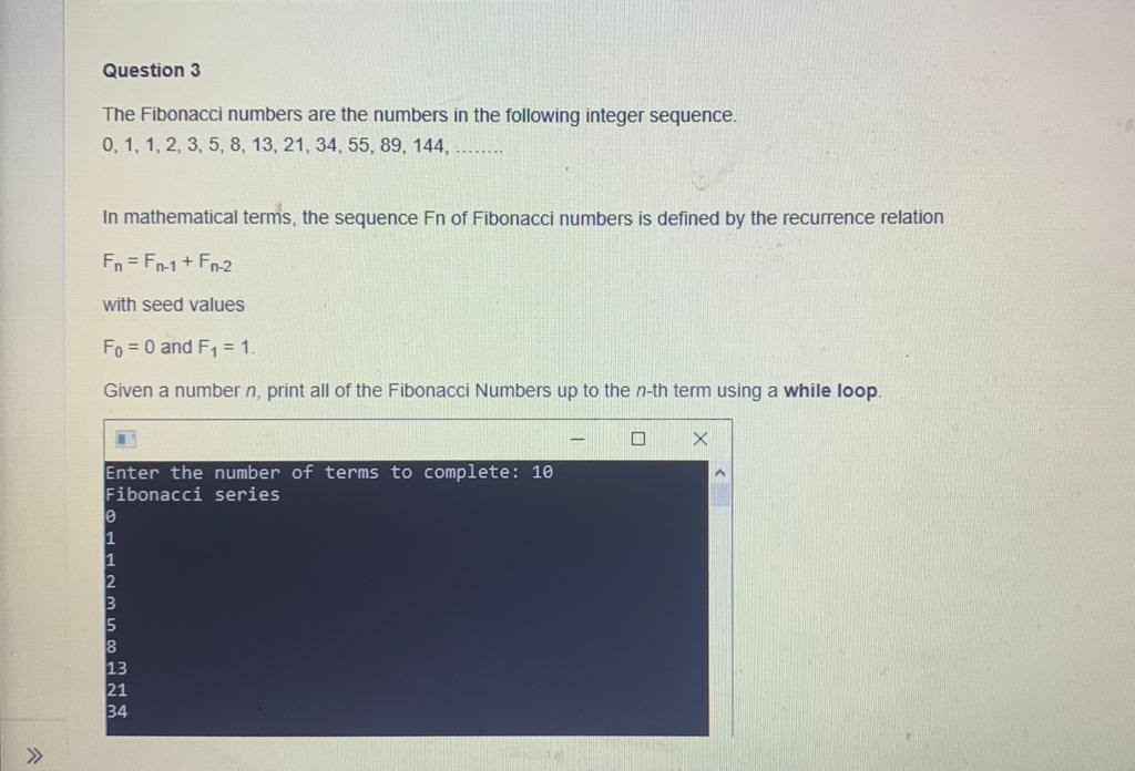 Solved Question 1 Write a program that displays all values | Chegg.com