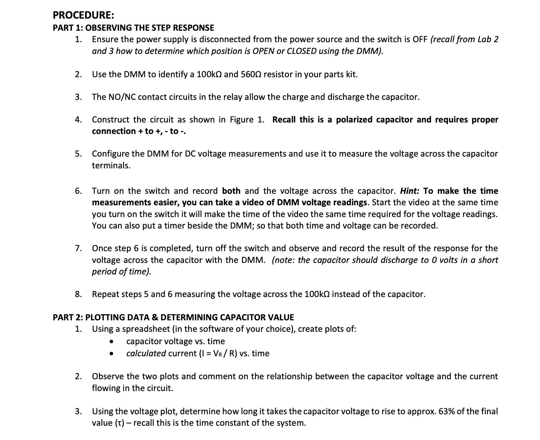 Solved PROCEDURE:PART 1: OBSERVING THE STEP RESPONSEEnsure | Chegg.com