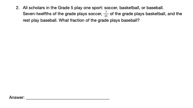 Solved All scholars in the Grade 5 play one sport: soccer, | Chegg.com