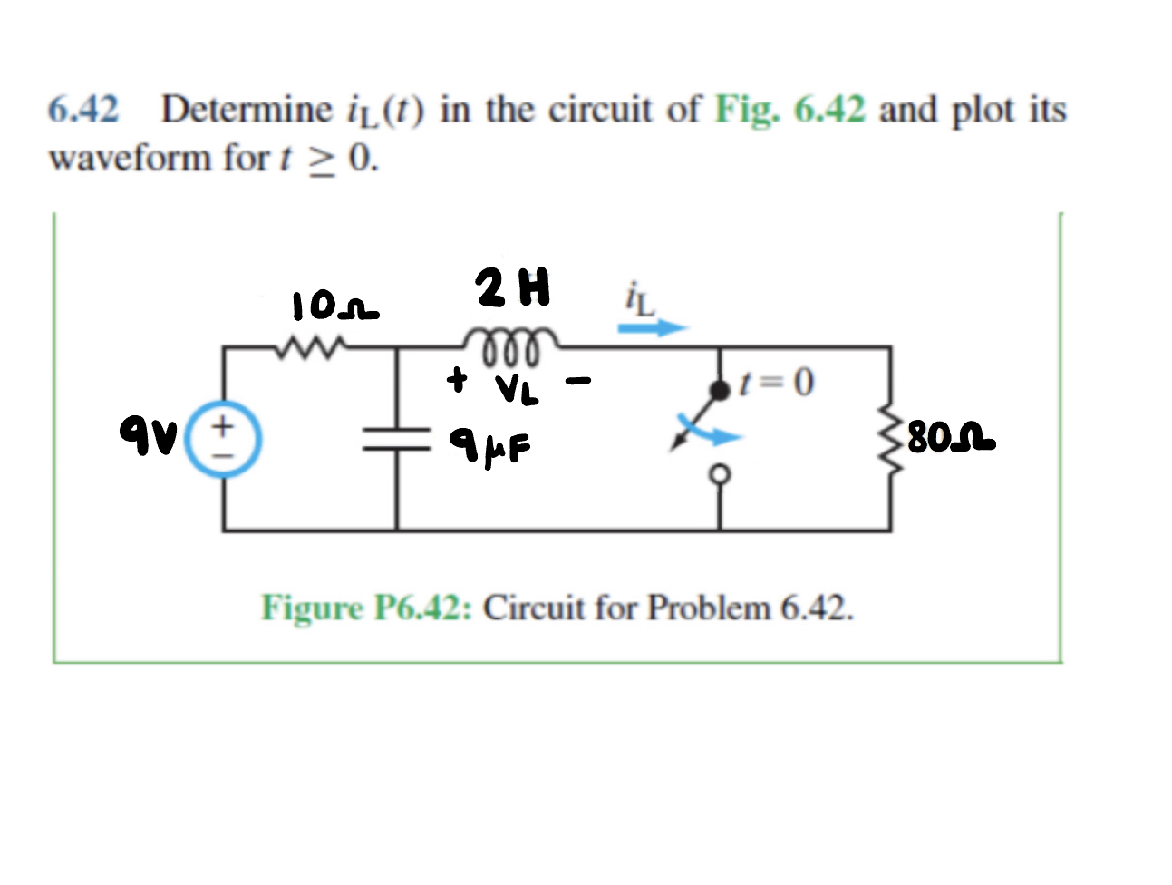 Solved 6.42 ﻿Determine iL(t) ﻿in the circuit of Fig. 6.42 | Chegg.com