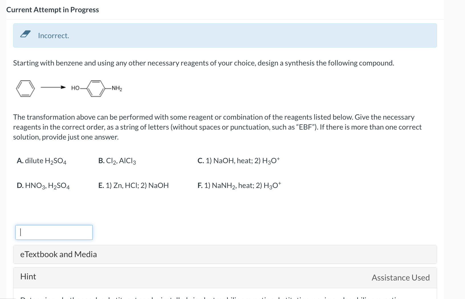 Solved Current Attempt in Progress Incorrect. Starting with | Chegg.com