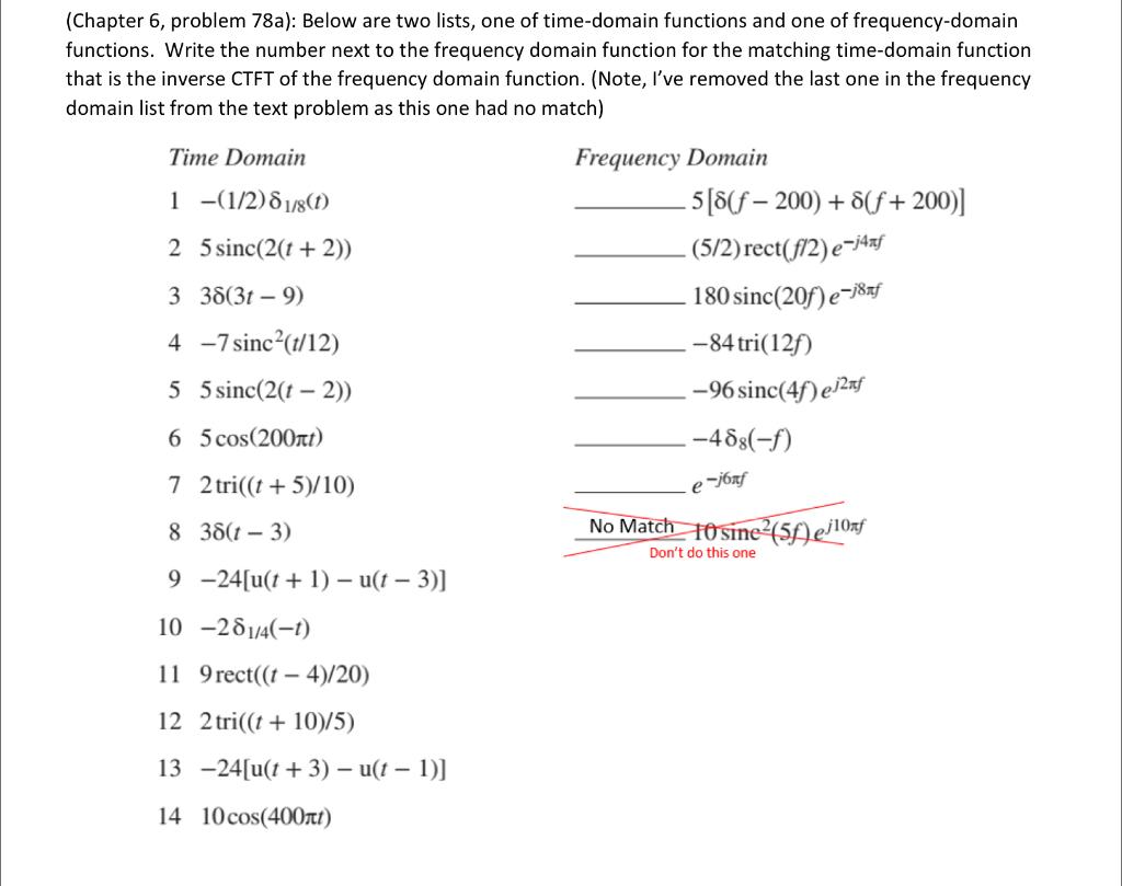 Solved (Chapter 6, problem 78a): Below are two lists, one of | Chegg.com
