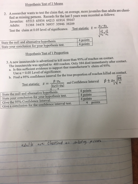 Solved Hypothesis Test Of 2 Means A Researcher Wants To Test