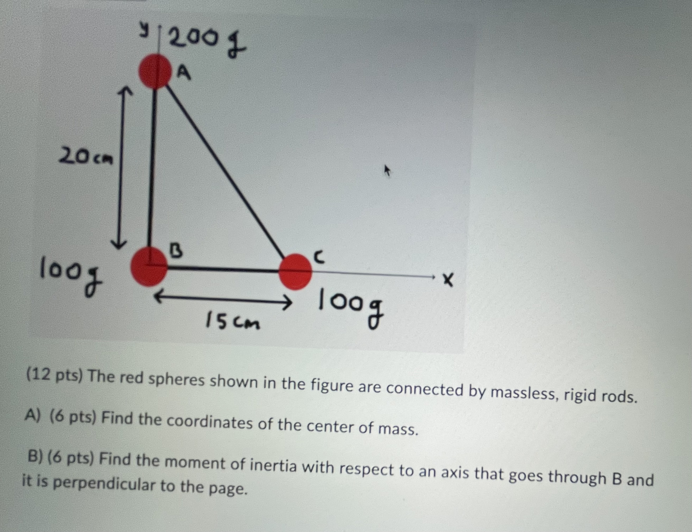Solved (12 ﻿pts) ﻿The red spheres shown in the figure are | Chegg.com