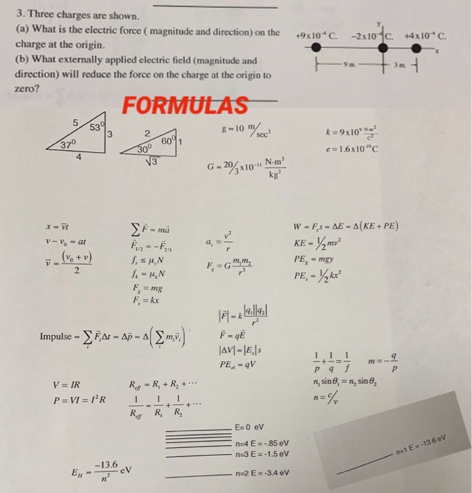 Solved “ONLY USE THE FORMULAS GIVEN ON PAPER, NO OTHER | Chegg.com