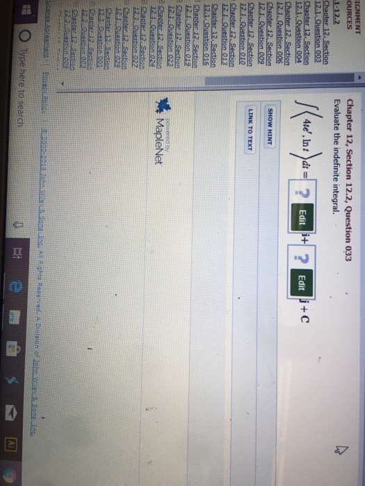 Solved IGNMENT Chapter 12, Section 12.2, Question 033 | Chegg.com