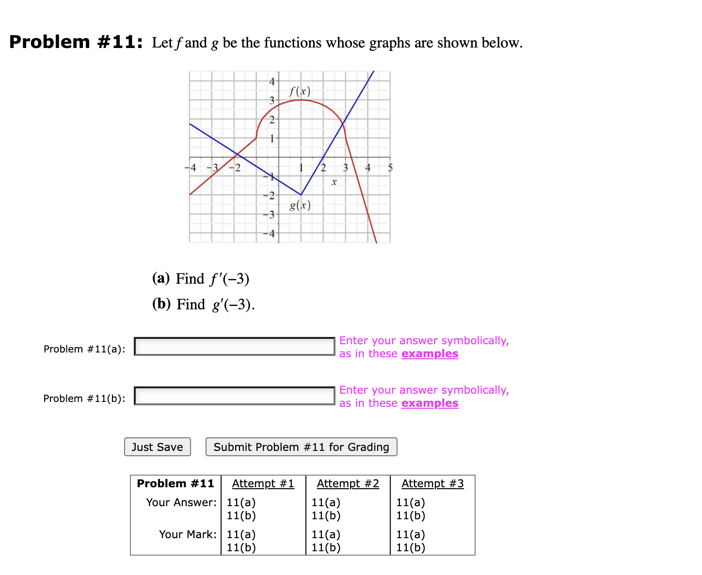 Solved Problem #11: Let f ﻿and g ﻿be the functions whose | Chegg.com