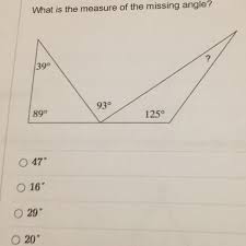 Solved What is the measure of the missing | Chegg.com