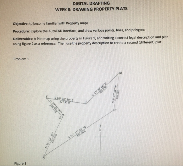 Solved DIGITAL DRAFTING WEEK 8: DRAWING PROPERTY PLATS | Chegg.com