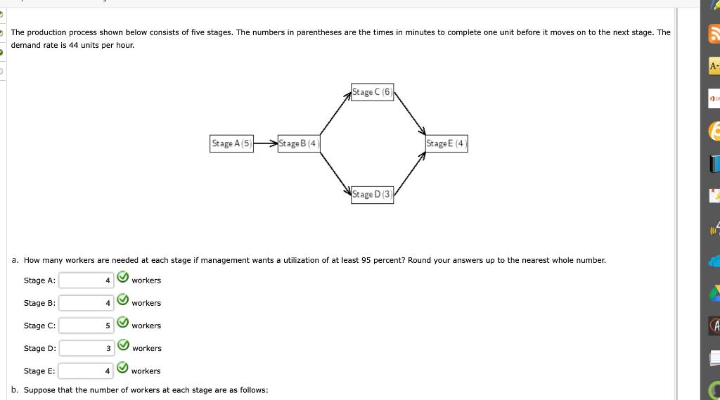 Solved Chapter 11 MindTap HW: Process Analysis and Resource | Chegg.com