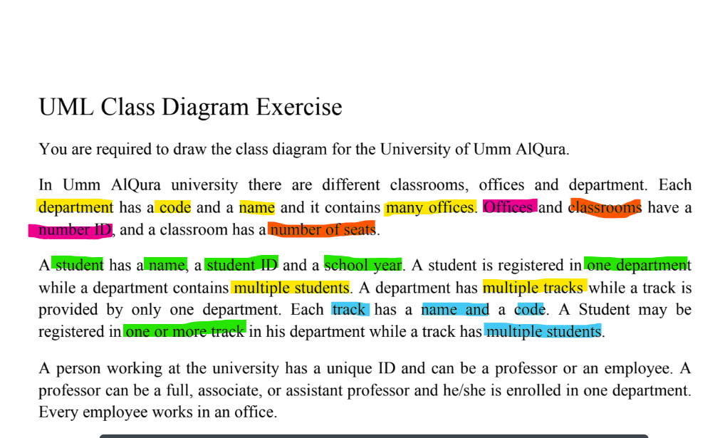 UML Class Diagram Exercise You are required to draw | Chegg.com