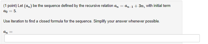Solved Use iteration to find a closed formula for the | Chegg.com