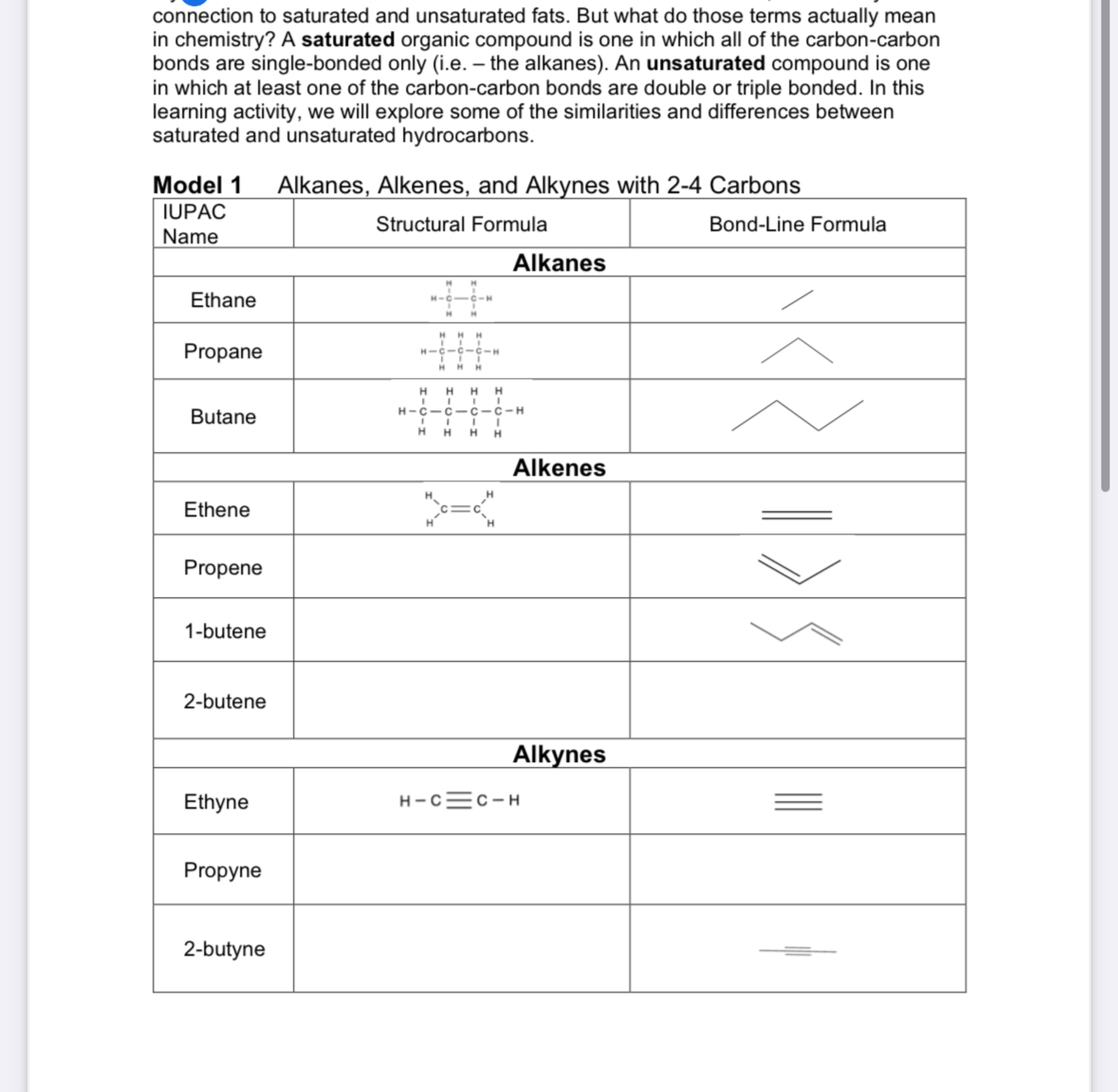 Solved connection to saturated and unsaturated fats. But | Chegg.com