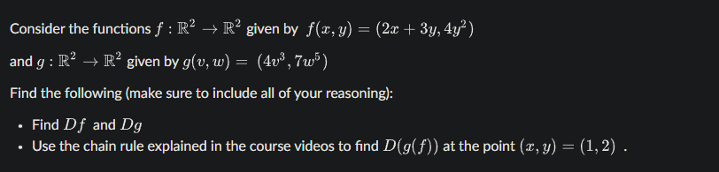 Solved Consider the functions f:R2→R2 given by | Chegg.com