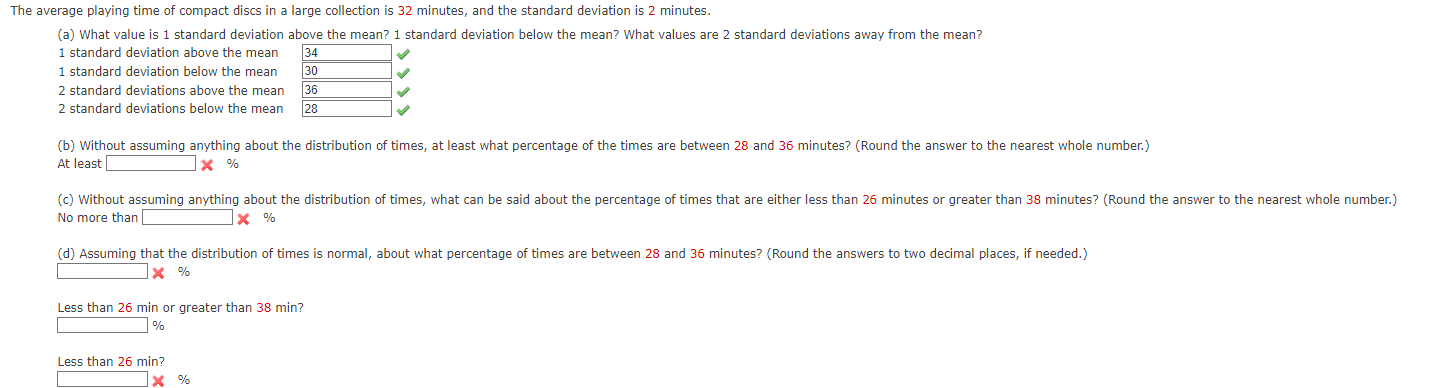 Solved The average playing time of compact discs in a large | Chegg.com