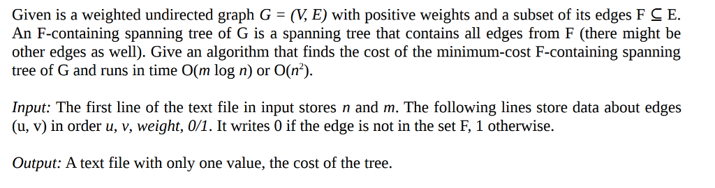 Solved Given Is A Weighted Undirected Graph G Ve With