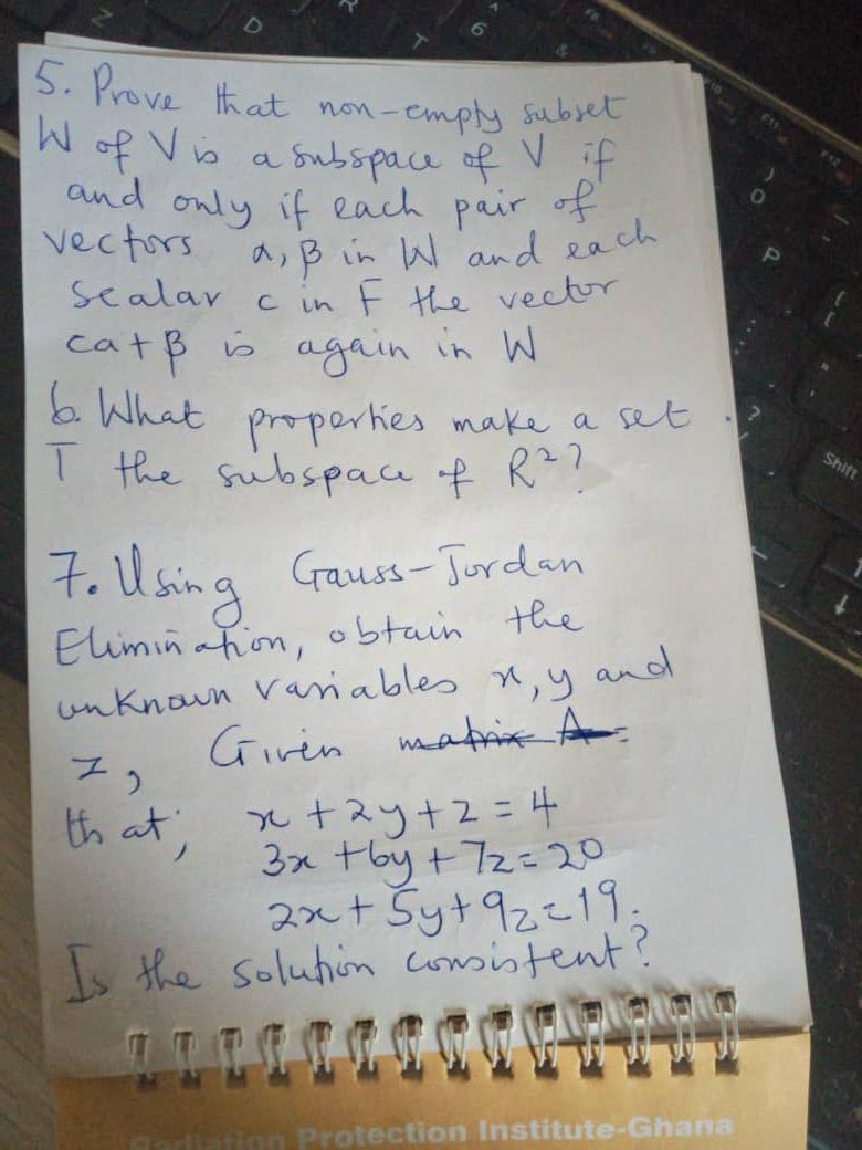 Solved 5. Prove that non-empty subset W of vis and only if | Chegg.com