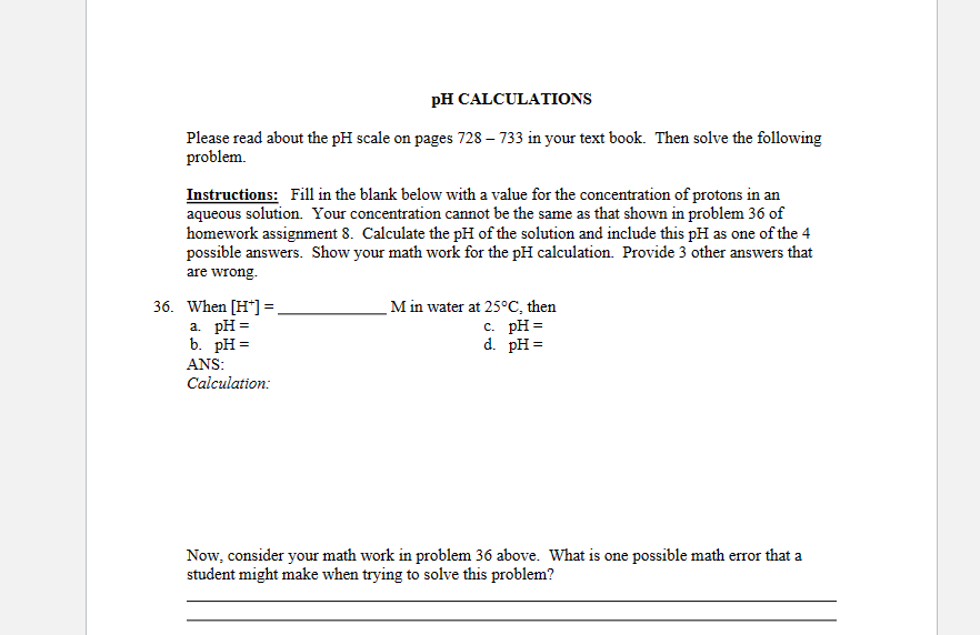 Please read about the pH scale on pages 728−733 in | Chegg.com