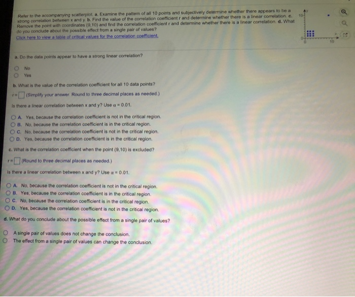 Solved pattern of all 10 points and subjectively determine | Chegg.com