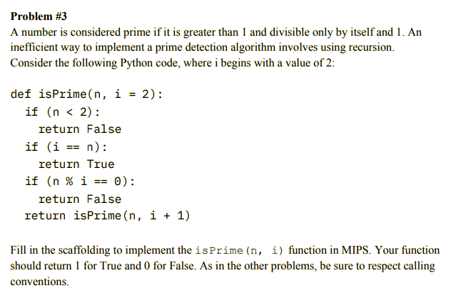 Problem #3 A number is considered prime if it is | Chegg.com