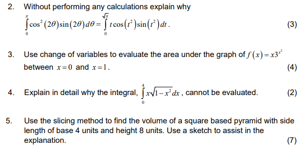 Solved 2. Without performing any calculations explain why | Chegg.com