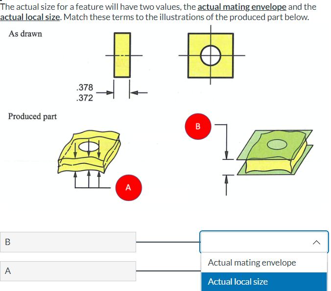 Solved The actual size for a feature will have two values, | Chegg.com