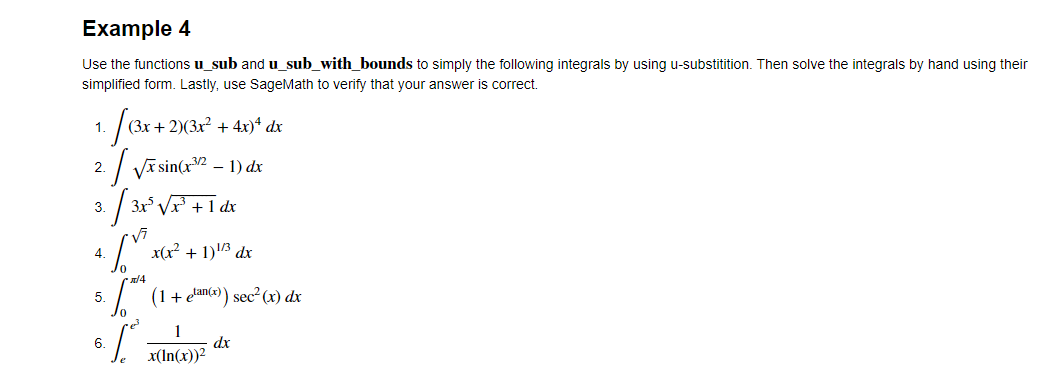 Solved Example 4 Use the functions u_sub and | Chegg.com