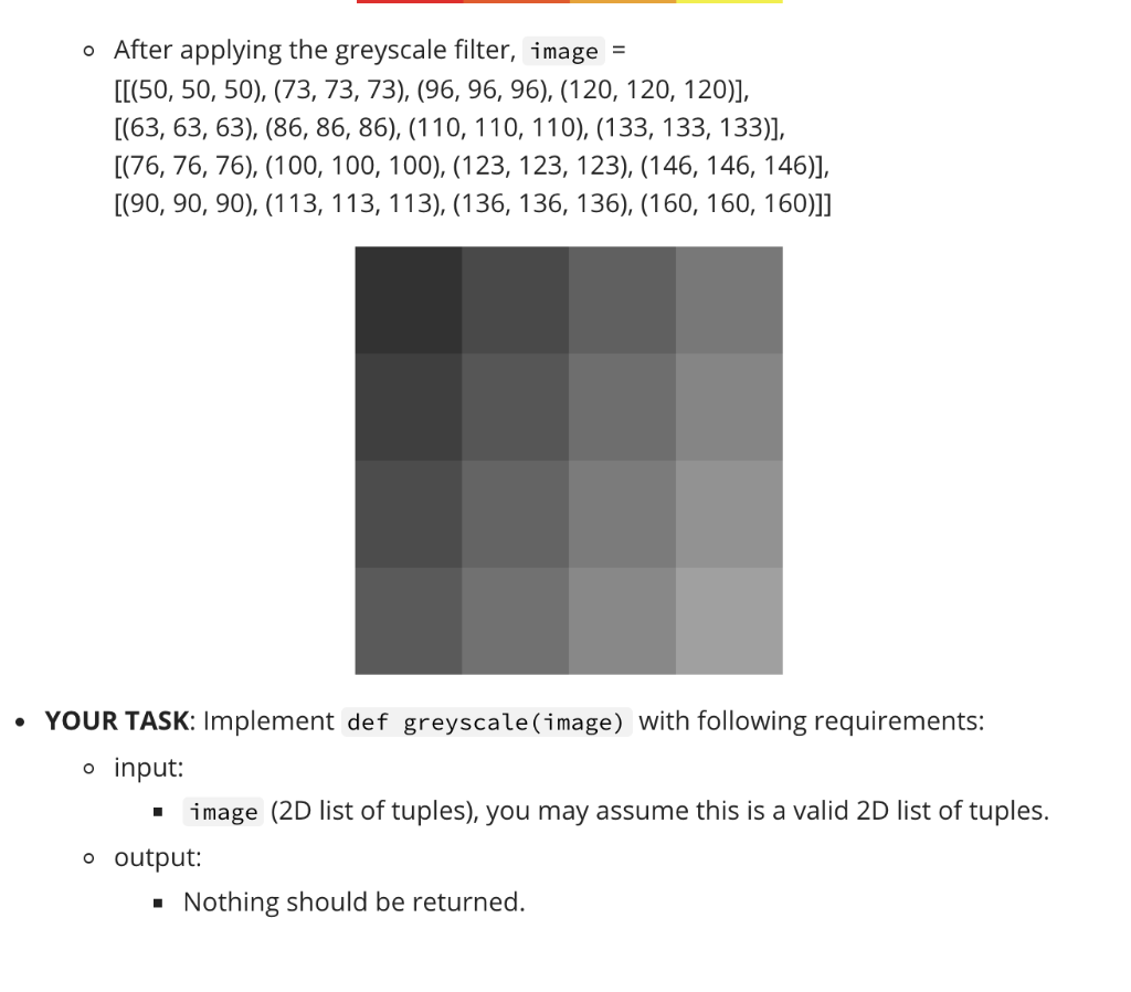 Solved Task 1: Greyscale Filter: • In the Stepik reading, we | Chegg.com