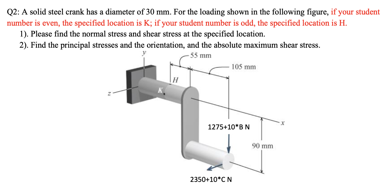 Solved Q2: A solid steel crank has a diameter of 30 ﻿mm . | Chegg.com