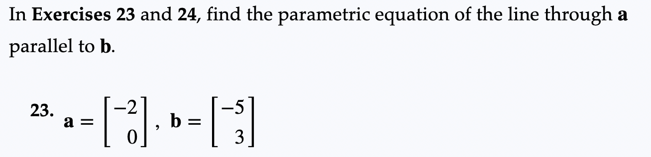 Solved In Exercises 23 and 24, find the parametric equation | Chegg.com