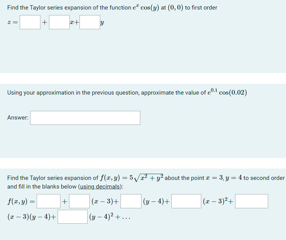 Solved Find the Taylor series expansion of the function | Chegg.com
