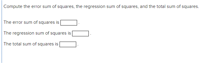 Solved Compute The Error Sum Of Squares The Regression Sum